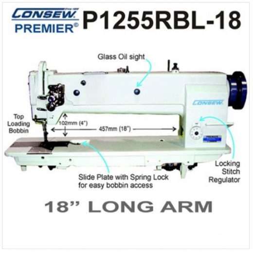 CONSEW P1255RBL-18 Long Arm Drop Feed Needle Feed Walking Foot ...